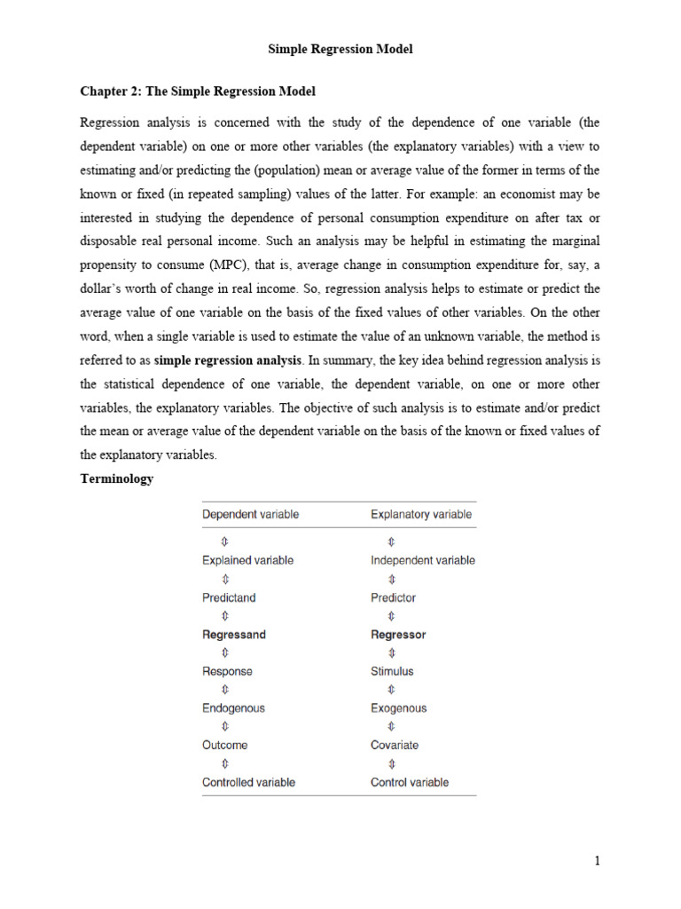 Understanding Simple Regression Models | PDF | Finance & Money ...