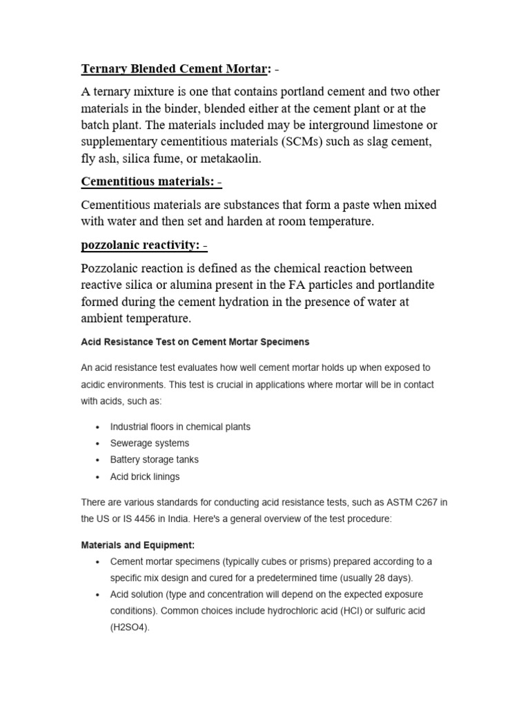 Terminology and Acid Resistance Test Procedure and Sorptivity Test ...