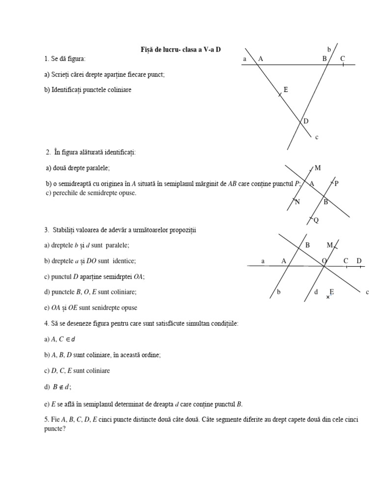Puncte Drepte Plane Segmente | PDF