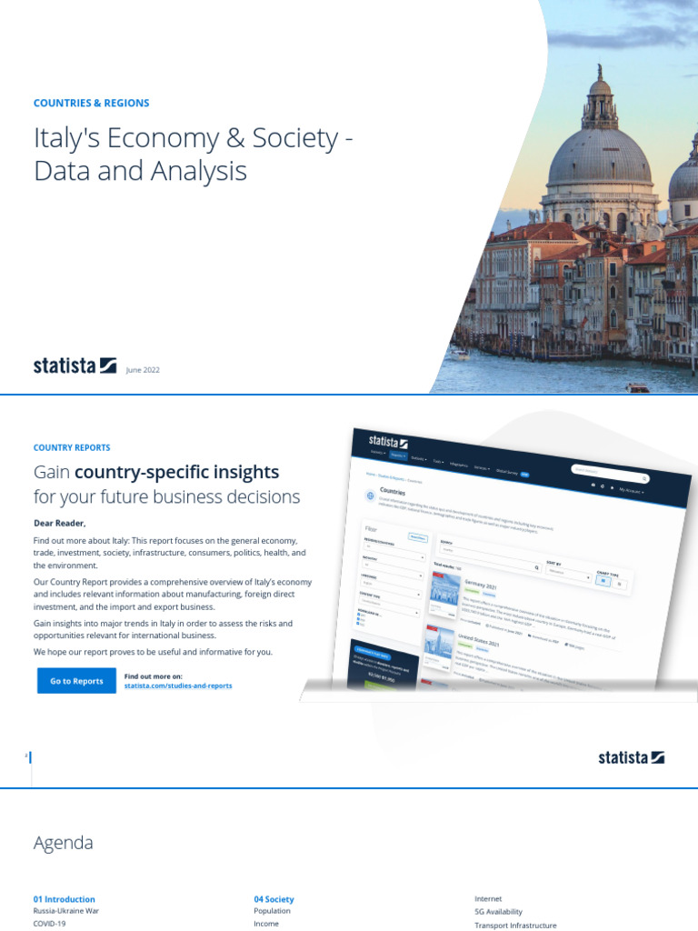 Italy's Economic Landscape 2022 | PDF | Cost Of Living | Gross Domestic ...