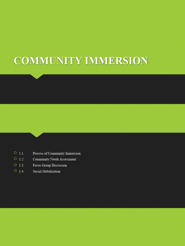 Community Immersion | PDF | Survey Methodology | Needs Assessment