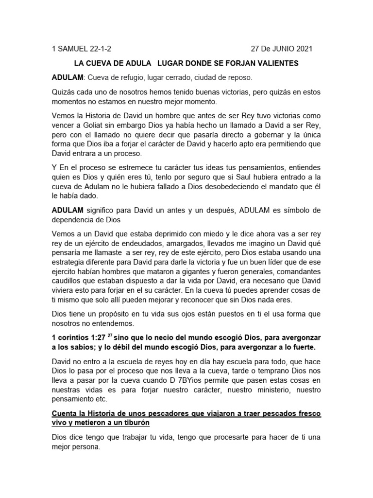 Cueva De Adulam Pdf