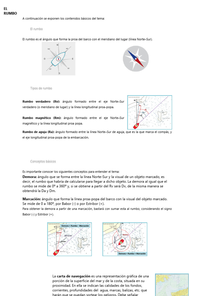 Tipos de Rumbo en Navegación Marítima | PDF | Ciencia y matemáticas ...