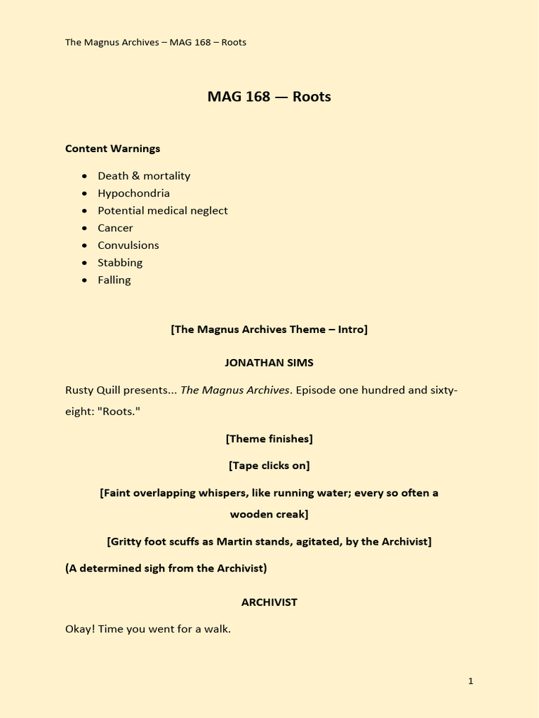 MAG 168 - Roots Transcript | PDF