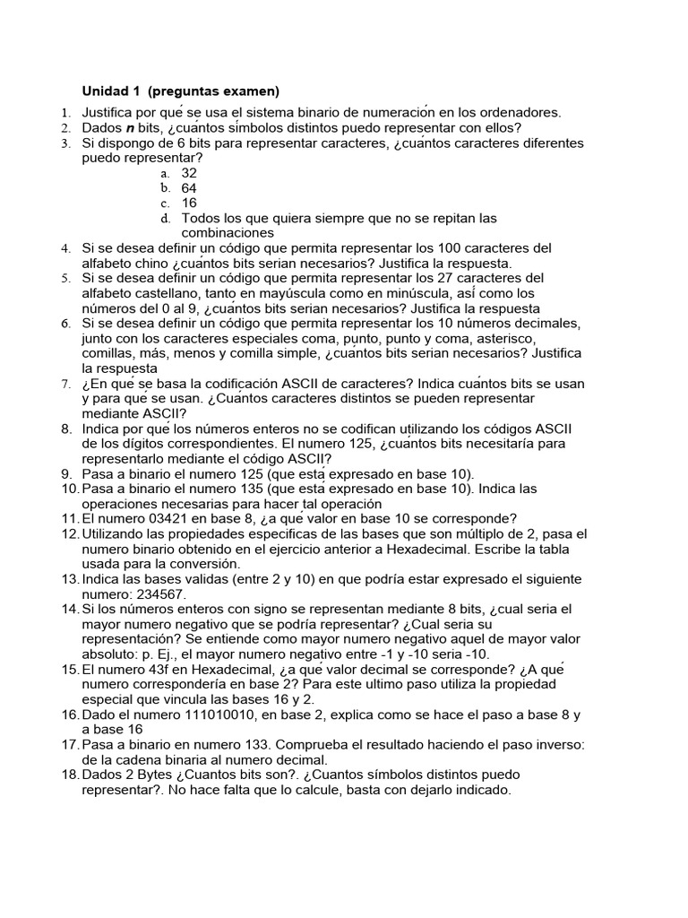 Bits y codificación ASCII en computación | PDF | Poco | Ascii