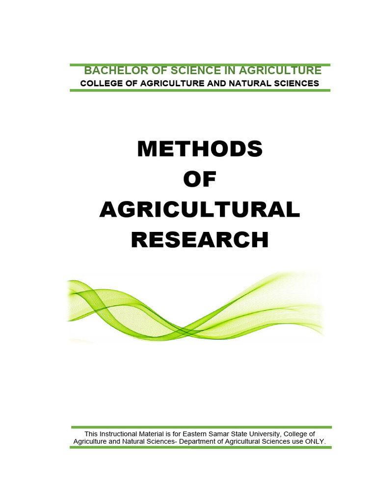 Module Methods of Agricultural Research Chapter 1 7 Revised Aug 11 2021 ...