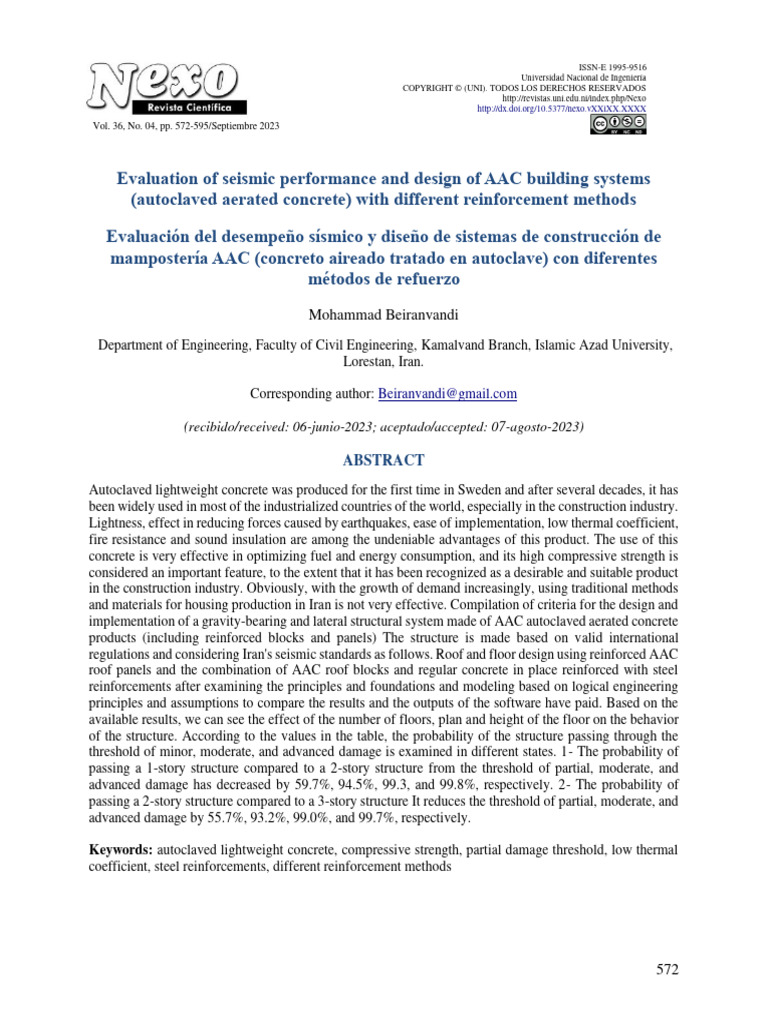 Evaluation - of - Seismic - Performance - and - Design - of - AAC Building Systems | PDF ...