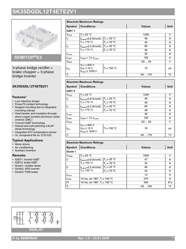 SEMITOP®E2 DGDL-ET Inverter Module | PDF | Electrostatic Discharge ...