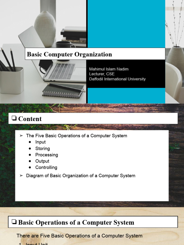 Lecture-3 Basic Computer Organization | PDF | Computer Data Storage | Central Processing Unit