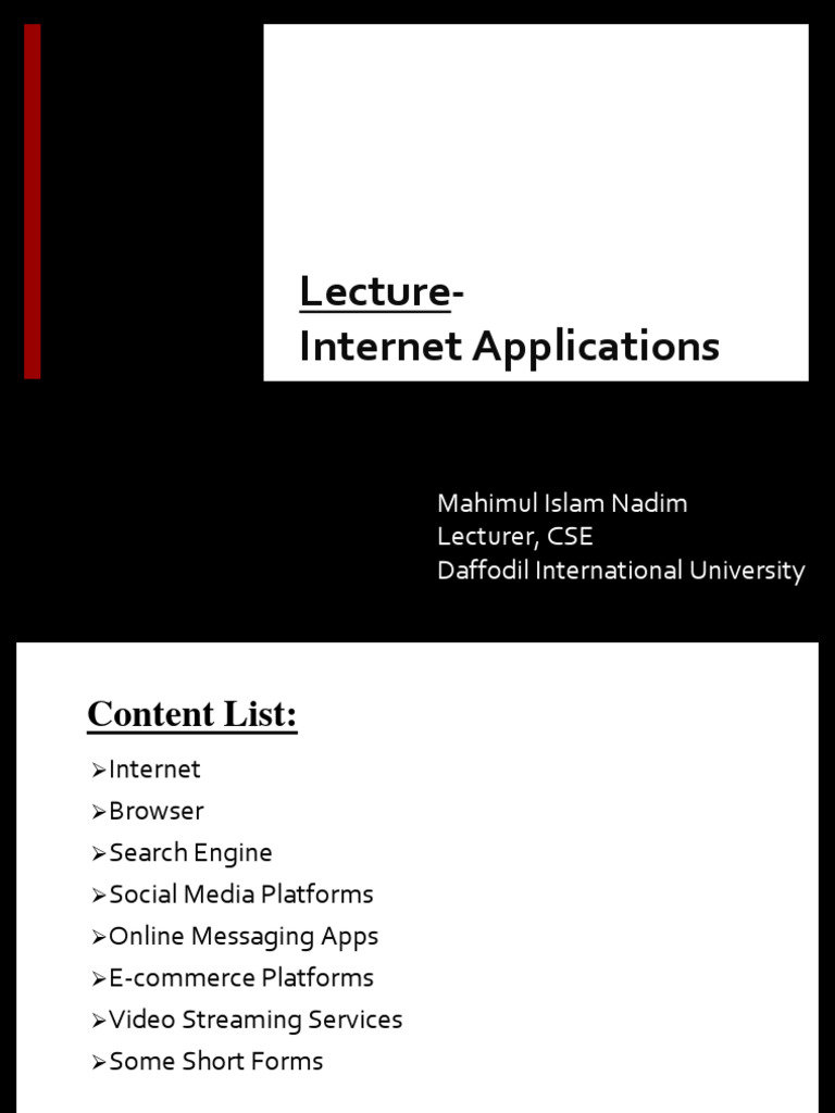 Internet Applications Overview | PDF | Social Science | Computers