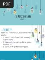 Reaction Paper Format | PDF | Paragraph | Writing