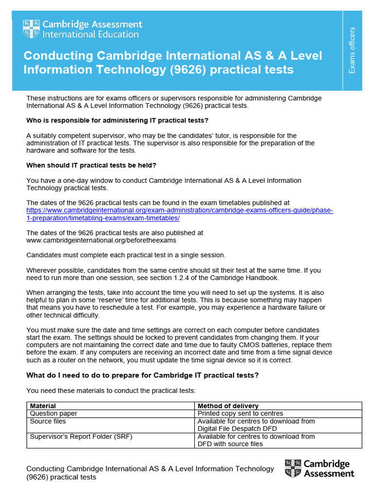 Cambridge IT Practical Test Guidelines | PDF | Computer File | Zip ...