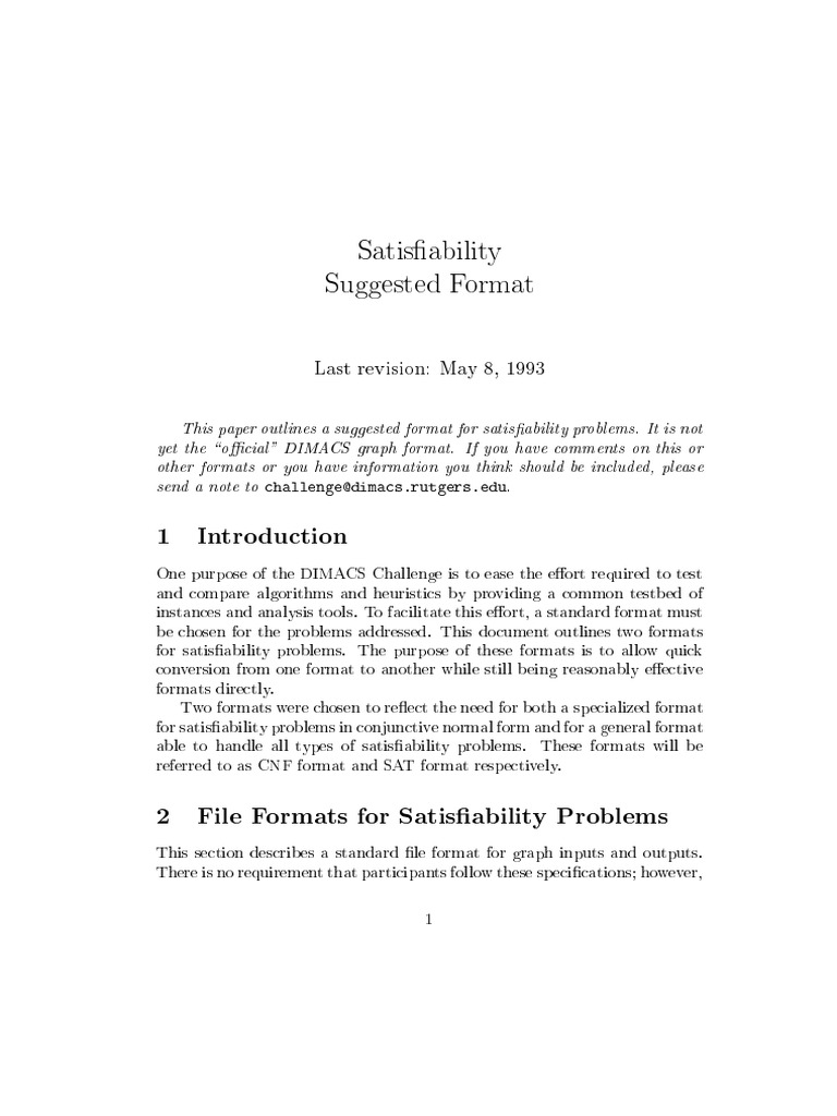 Satformat | PDF | Software Engineering | Computer Science