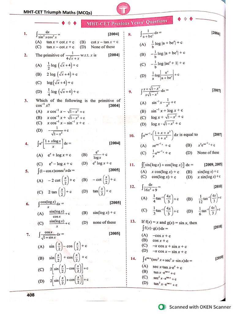 Integration PYQ | PDF