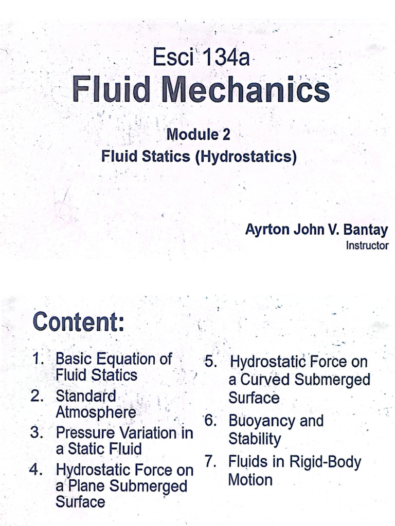 (UNFINISHED) Module 2 (Fluid Mechanics) | PDF