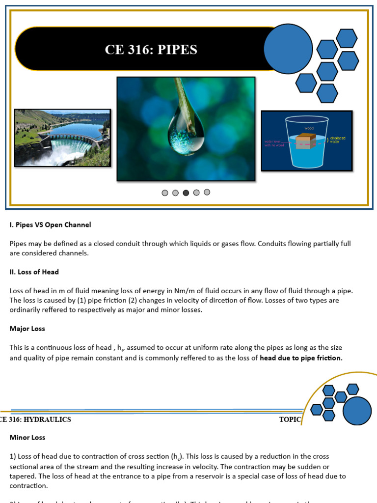Pipes and Open Channel Hydraulics Guide | PDF | Phases Of Matter | Soft ...