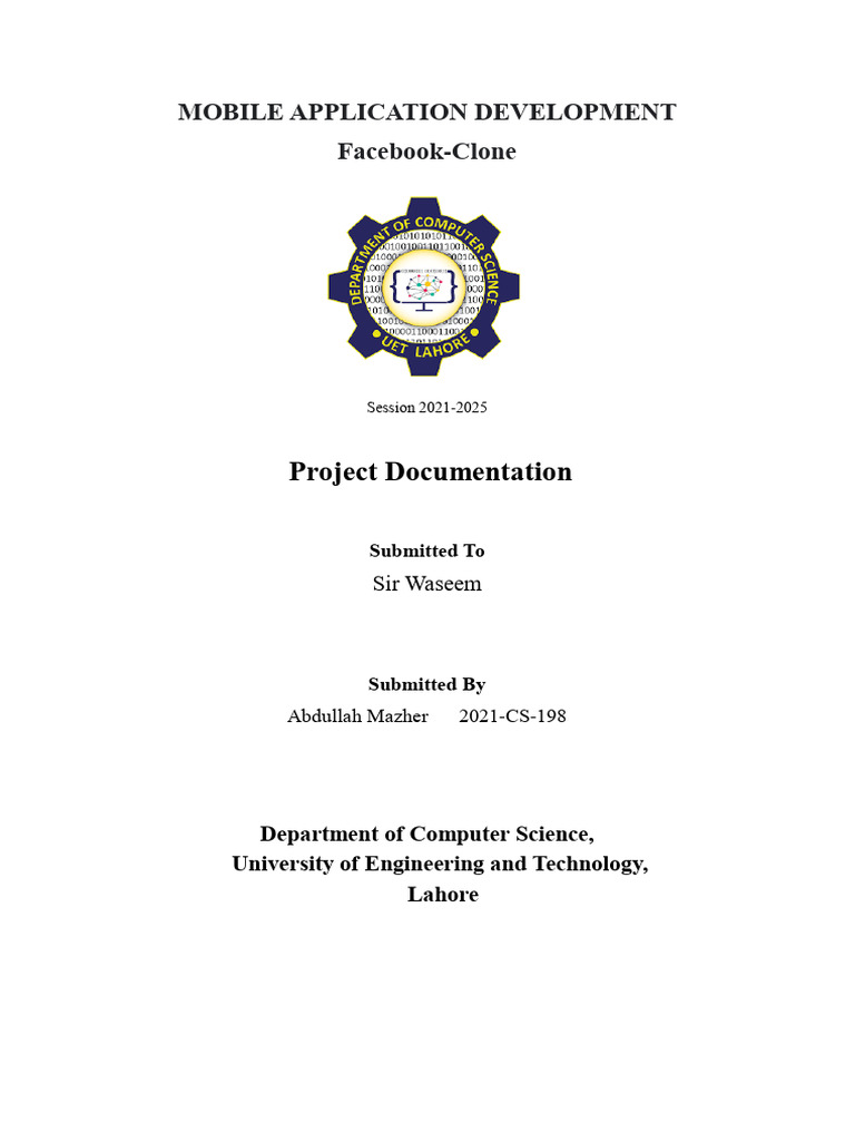 Facebook Clone Mobile App Project | PDF