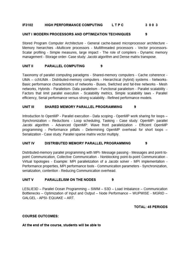 If3102 High Performance Computing | Download Free PDF | Parallel Computing | Message Passing ...