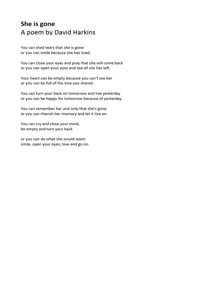Poem on Grief and Cherishing Memories | PDF | Poetry