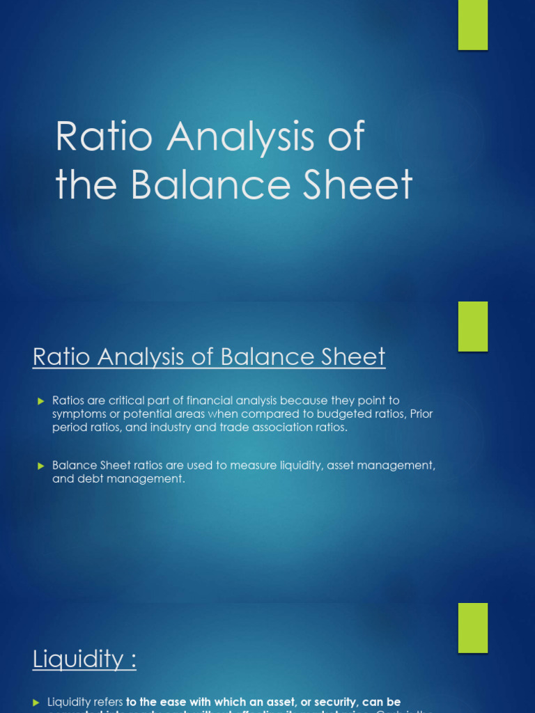 Ratio Analysis of The Balance Sheet | PDF | Balance Sheet | Equity ...