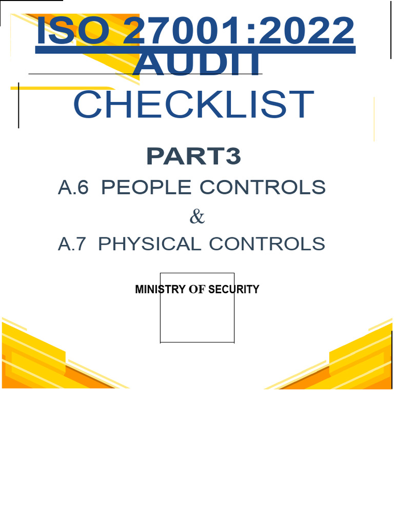 ISO 27001-2022 Audit Checklist - Part 3 | PDF | Information Security ...