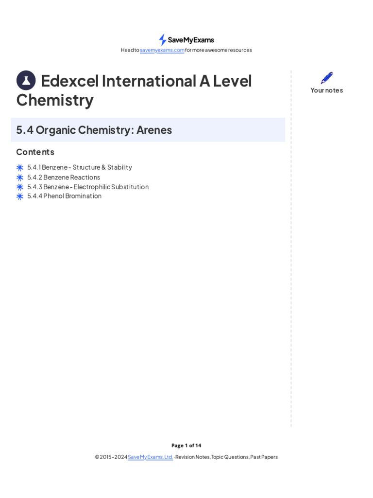 Benzene A Level | PDF
