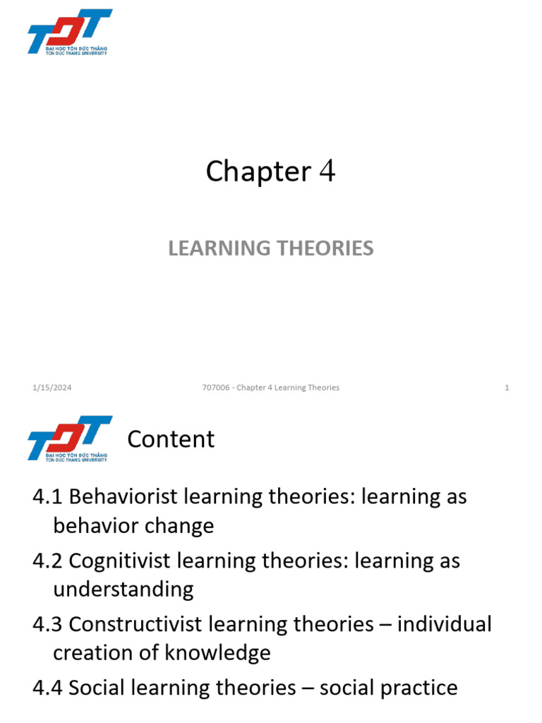 Overview of Learning Theories | PDF | Constructivism (Philosophy Of ...