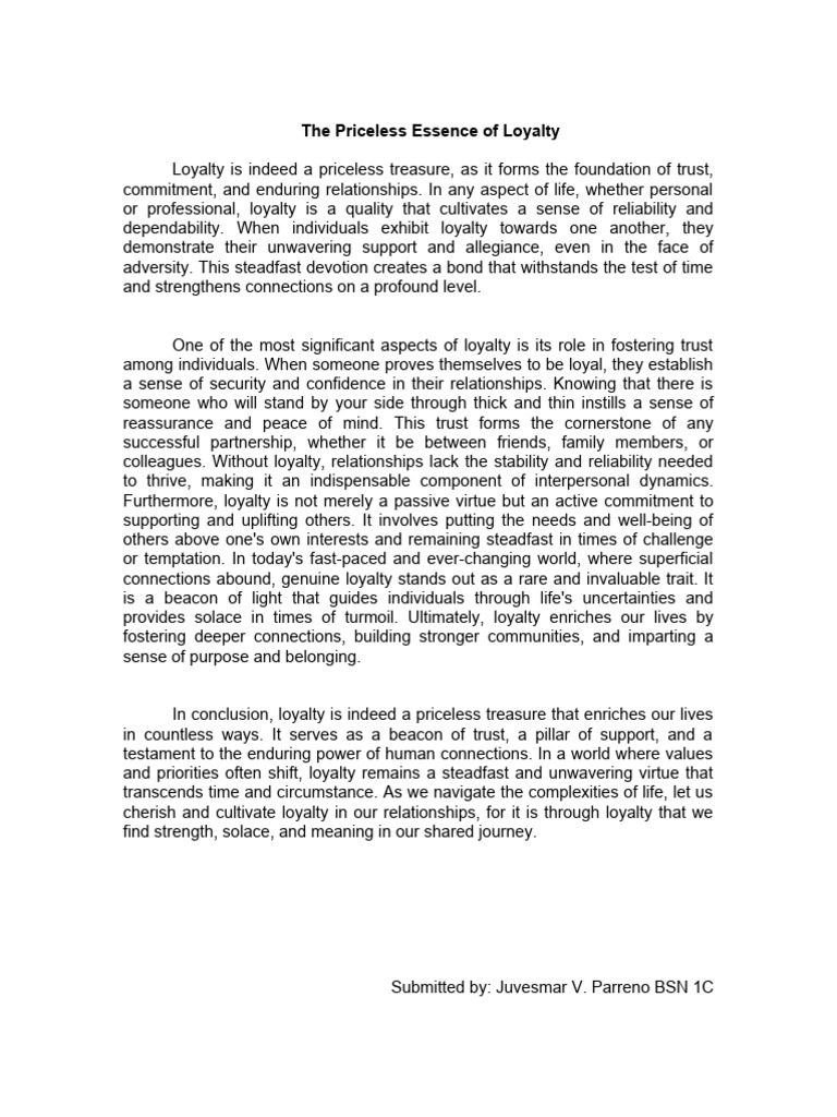 The Priceless Value of Loyalty | PDF | Loyalty | Behavioural Sciences