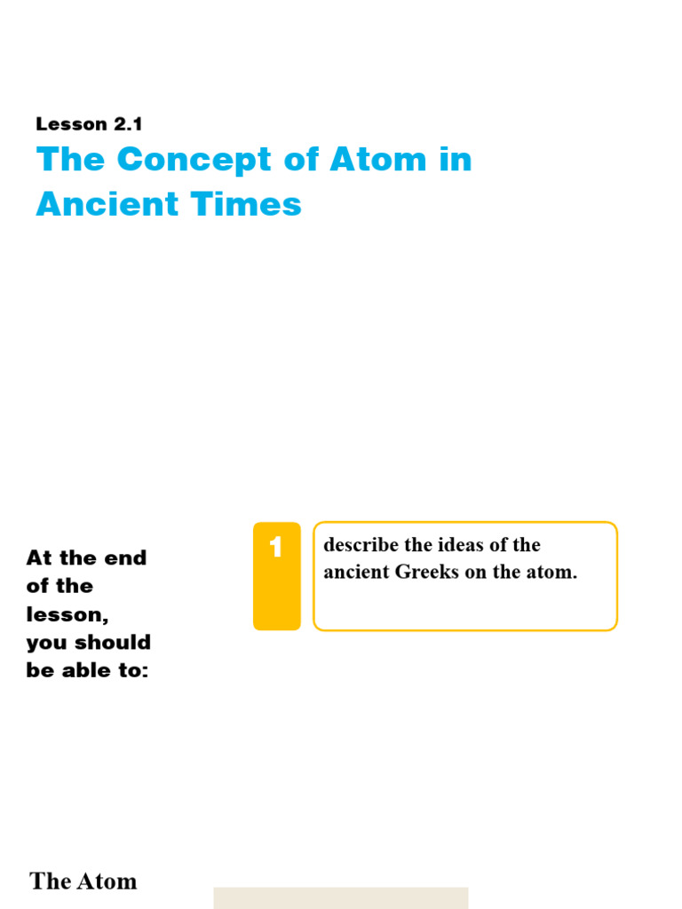 Physical Science SHS 2.1 The Concept of Atom in Ancient Times | PDF ...