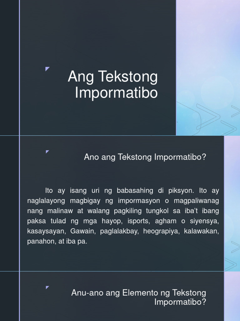 ARALIN 1 Ang Tekstong Impormatibo | PDF