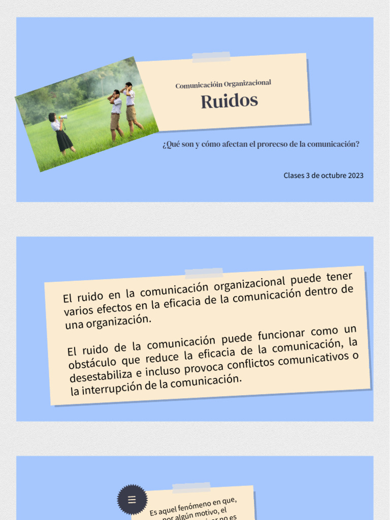 Ruido en la Comunicación Organizacional | PDF | Comunicación ...