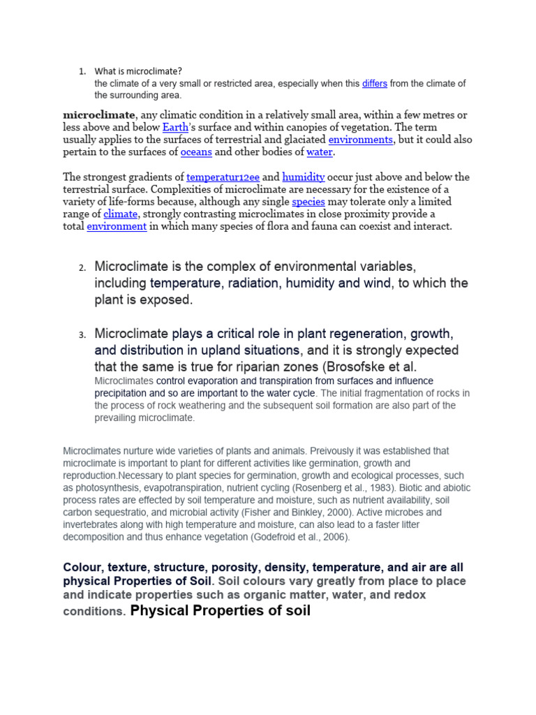 MICROCLIMATE | PDF | Soil | Ph