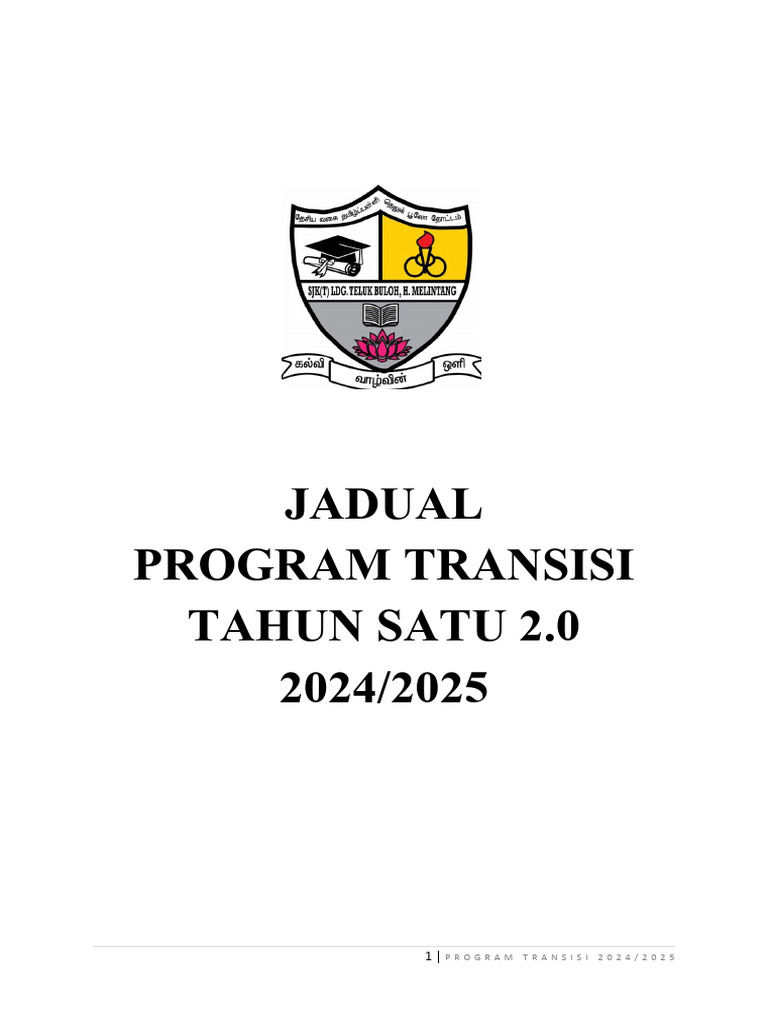 Jadual Program Transisi 2024 - 2025 | PDF