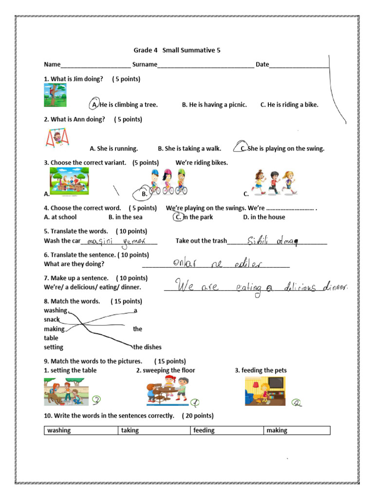 Grade 4 Small Summative Assessment 5 | PDF