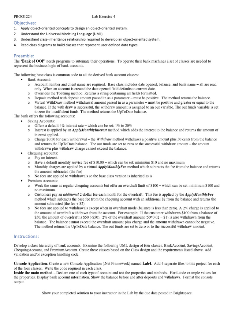 Lab Exercise 4 Instruction | PDF | Method (Computer Programming ...