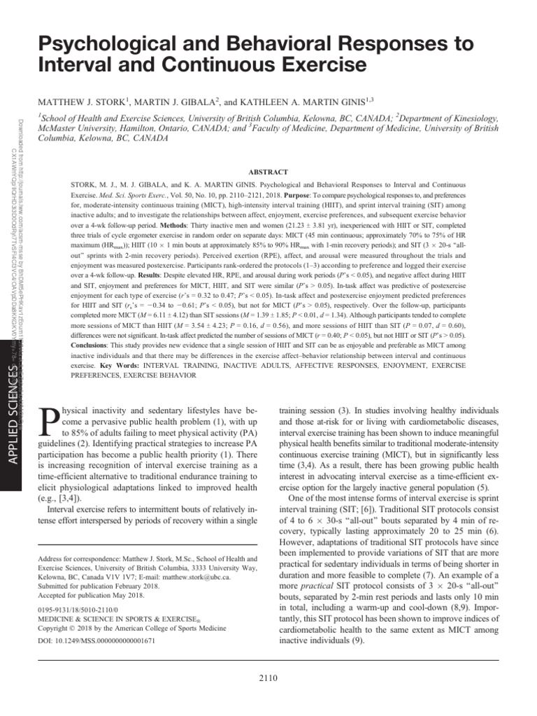 Psychological and Behavioral Responses To Interval.16 | PDF | High ...