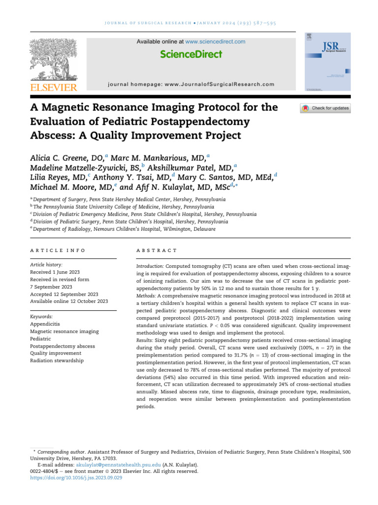 A Magnetic Resonance Imaging Protocol for The | PDF | Medical Imaging ...