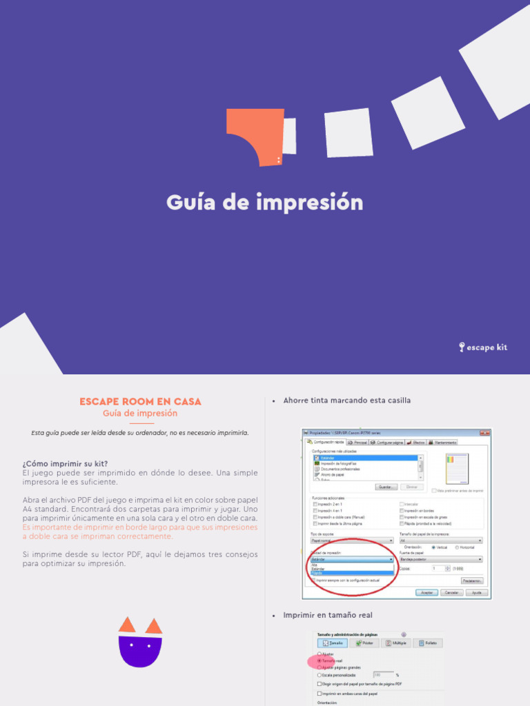GUIA DE IMPRESION escape room | PDF