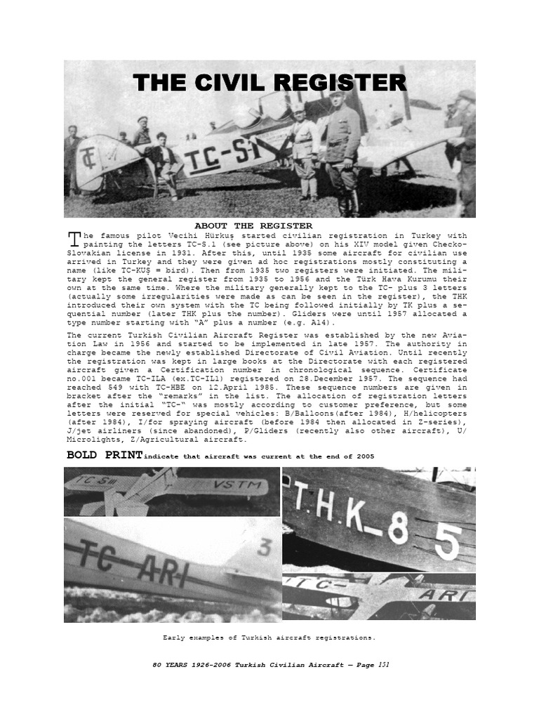 Ole - Civil Reg Intro | PDF | Aircraft | Aeronautics