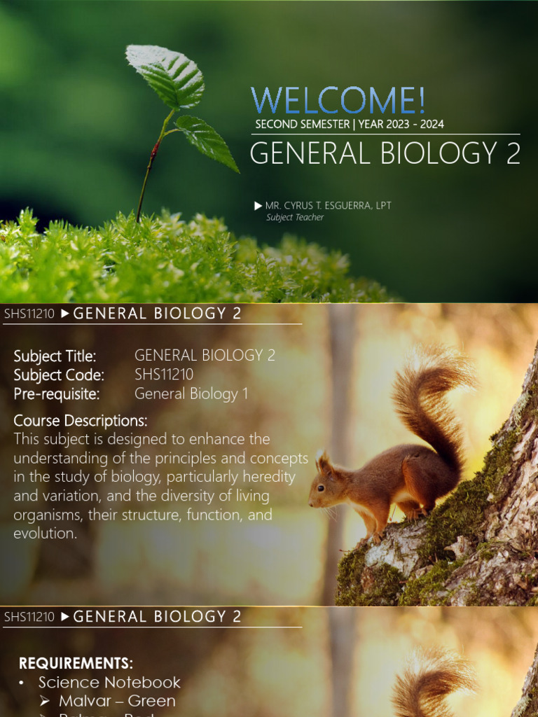 Day 1 Subject Orientation For General Biology 2 | PDF | Zygosity | Dominance (Genetics)