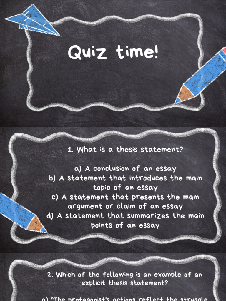 Understanding Thesis Statements Quiz | PDF | Essays | Argument