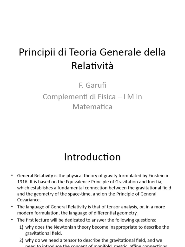 Principles of General Relativity | PDF
