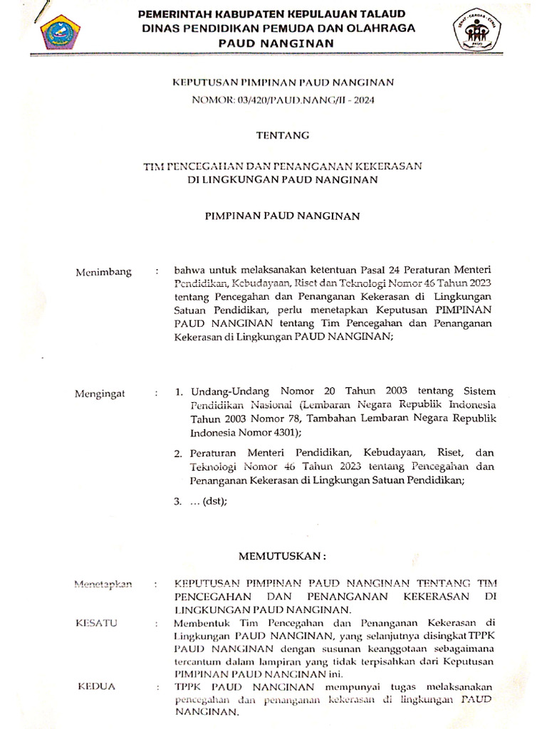 Sk. TPPK Paud | PDF