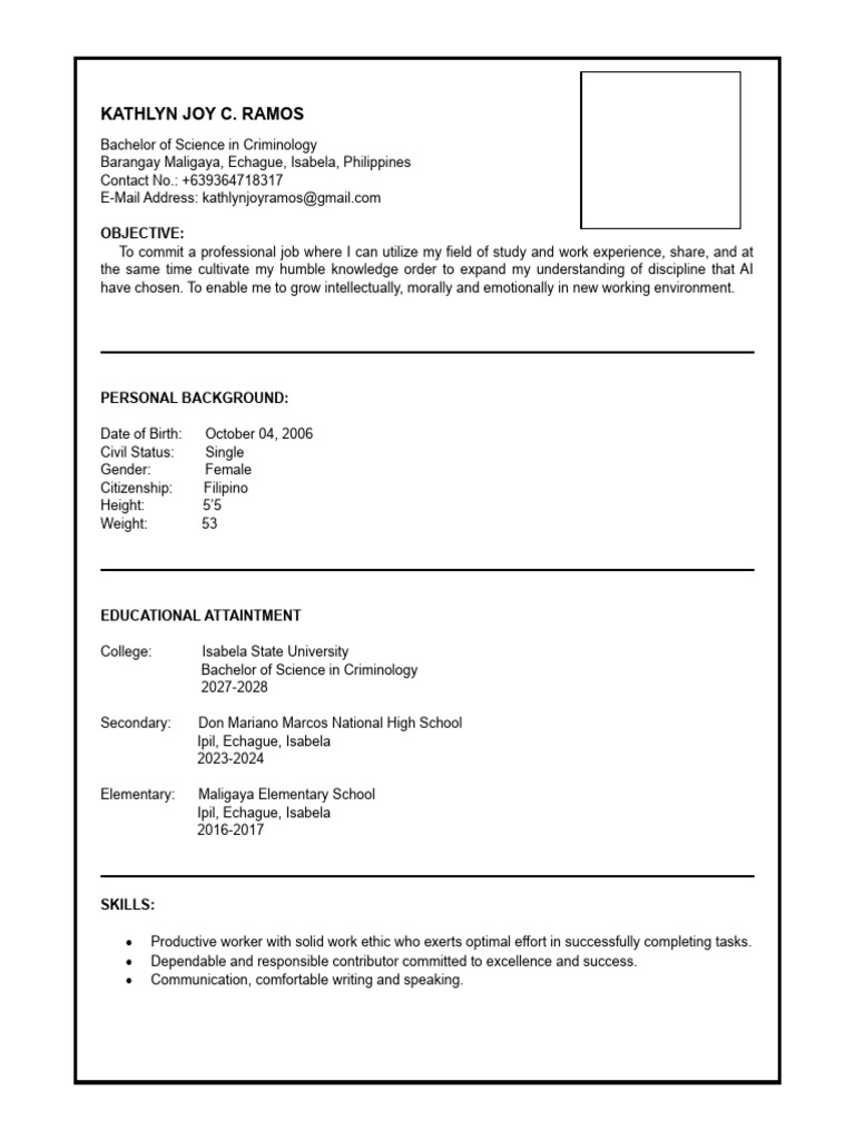 Resume-Sample Format | PDF