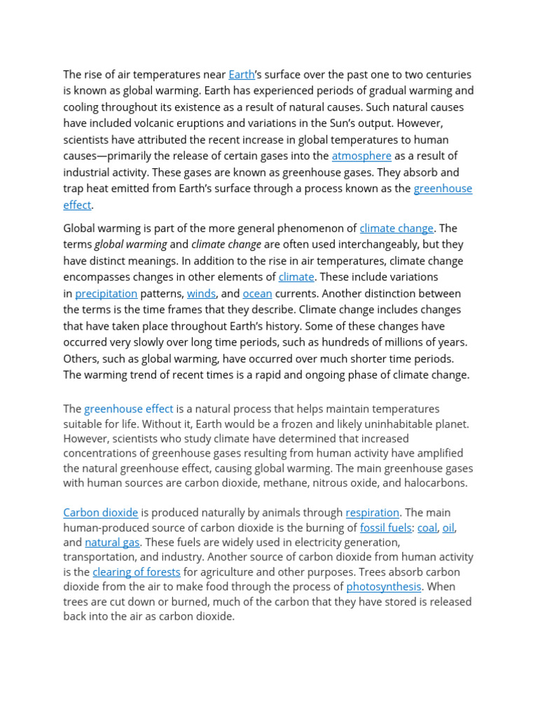 Global Warming | PDF | Climate Change | Greenhouse Effect