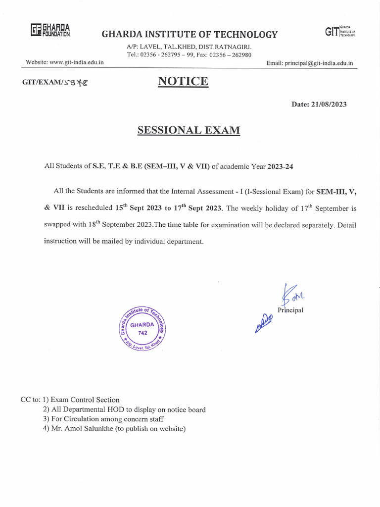 Notice Exam | PDF