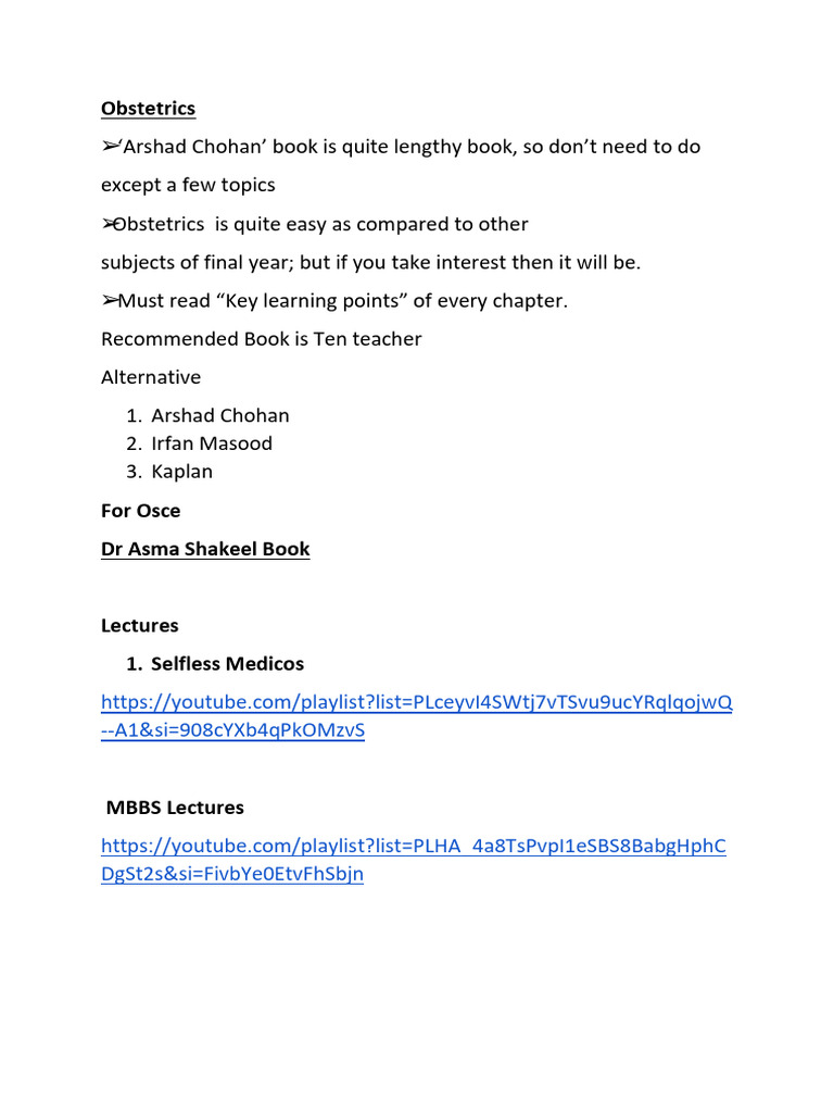 Revised Complete Obstetrics Marking-1 | PDF | Medicine | Health Sciences