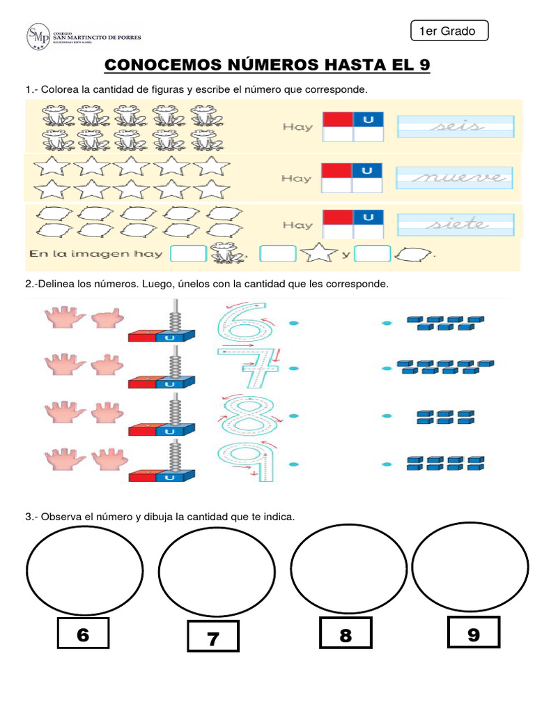 Ficha Conocemos Números Hasta El 9. | PDF