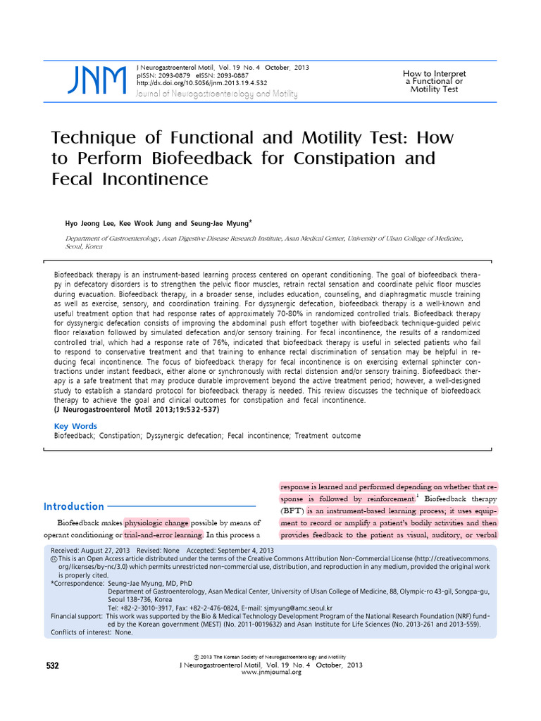 Technique of Functional and Motility Test - How To Perform Biofeedback ...