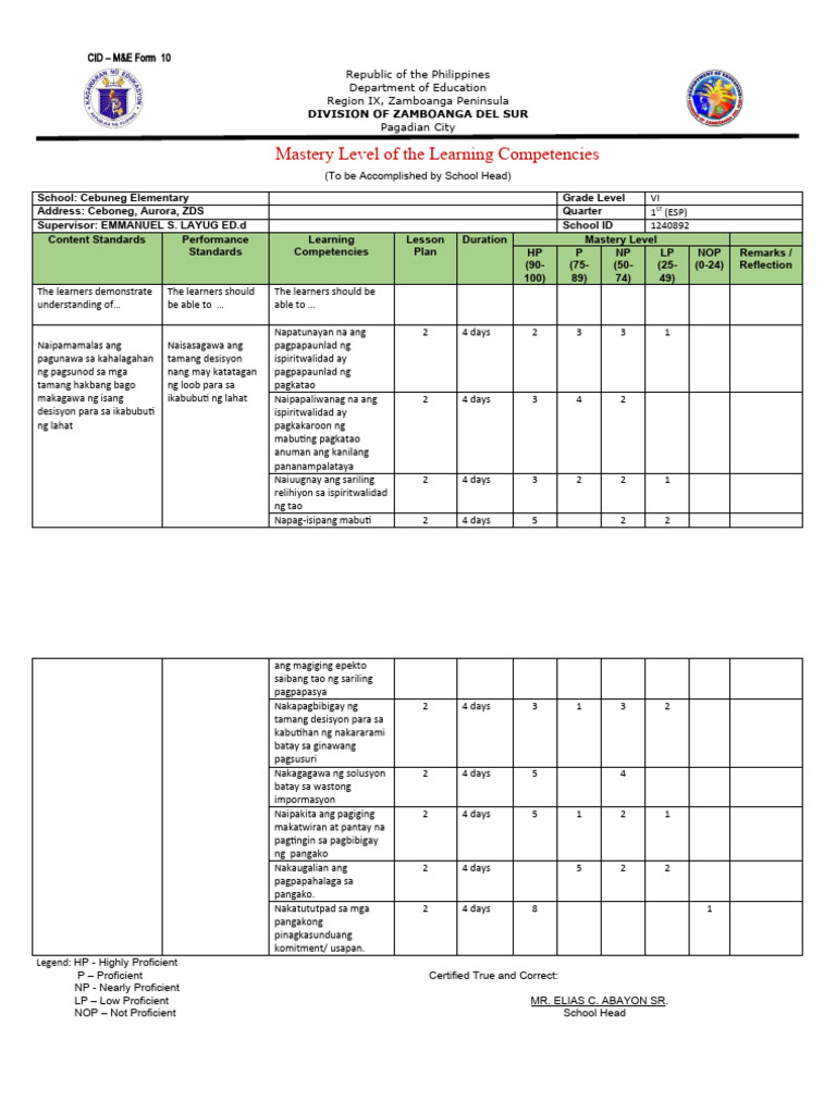 CID-ME-Form-10 ESP | PDF